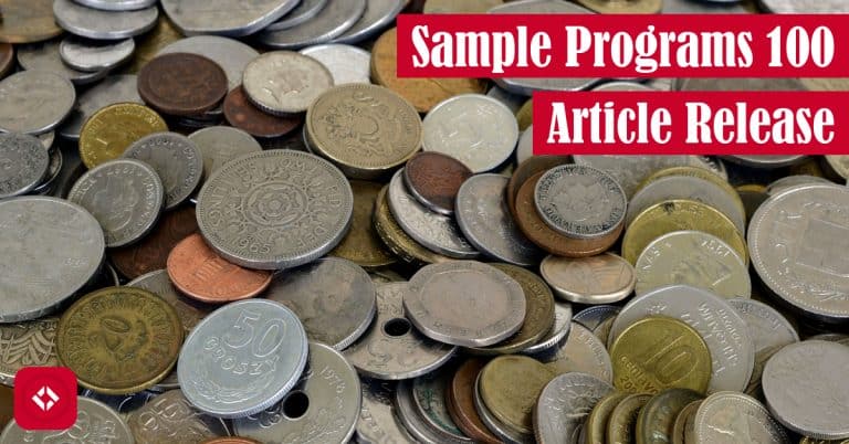 Sample Programs 100 Article Release – The Renegade Coder