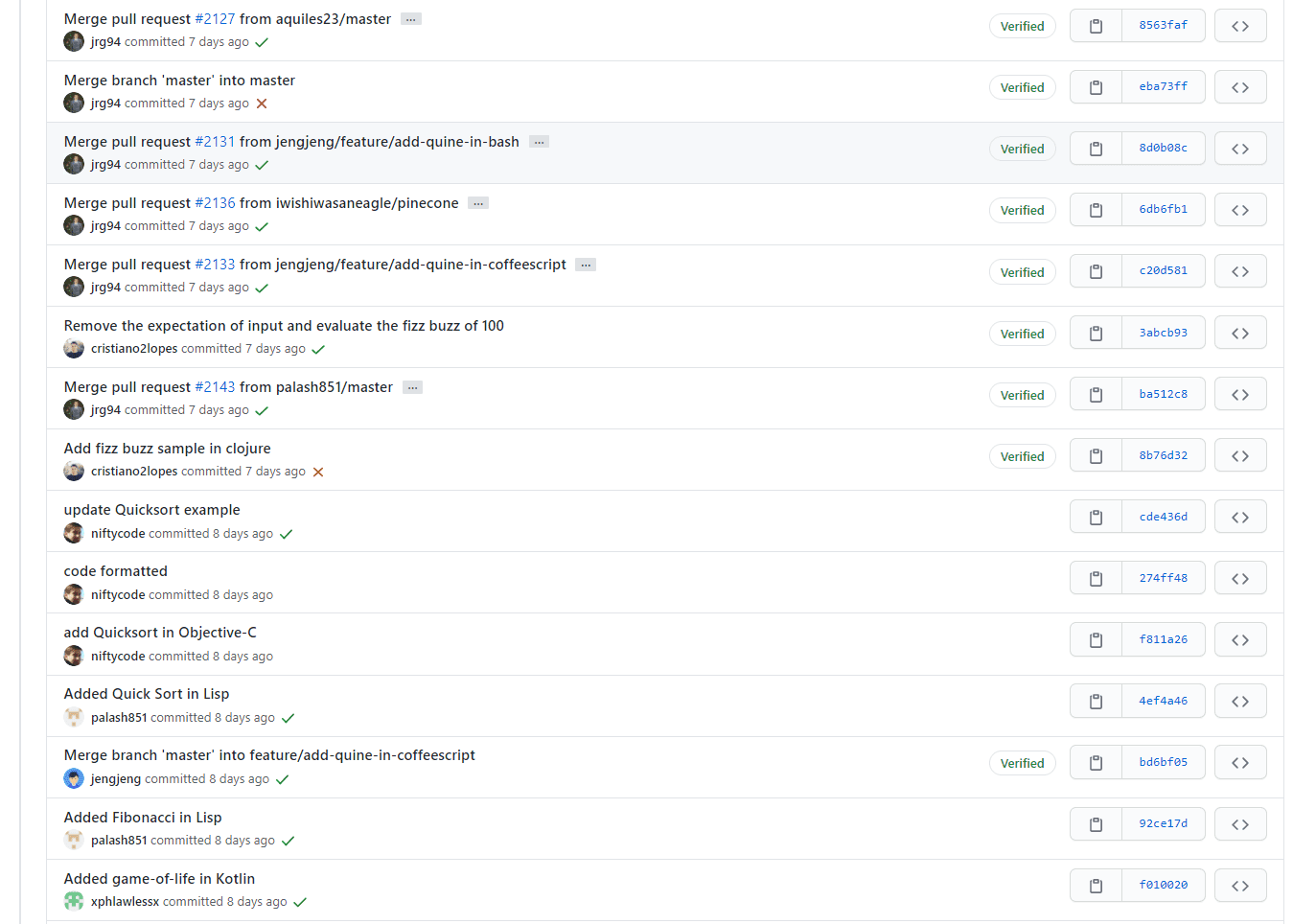 The Sample Programs Repo Squashes Commits – The Renegade Coder